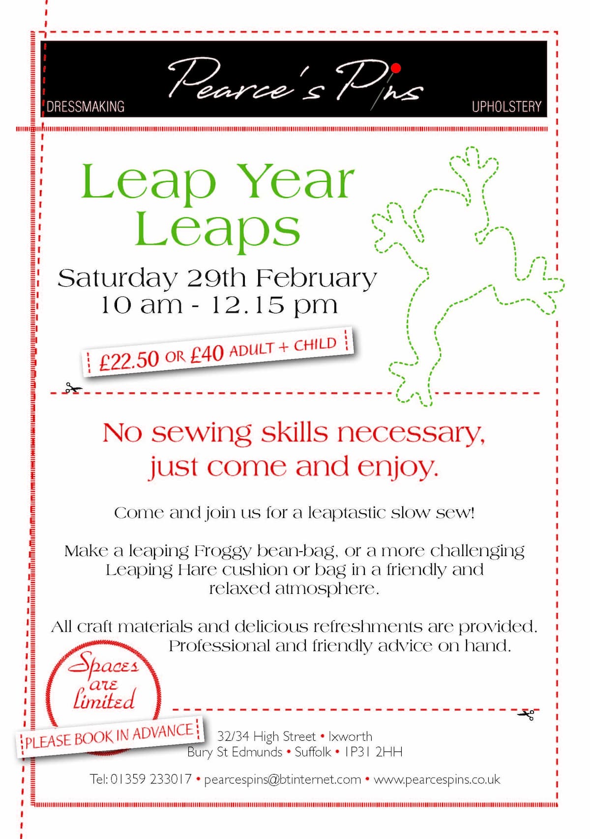 Leap Year Leaps - Saturday 29th February 2020 - Pearce's Pins